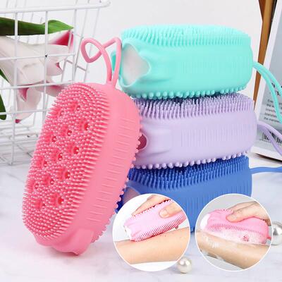 Double-sided Massage Scrub Sponge Silicone Body Scrubber Exf