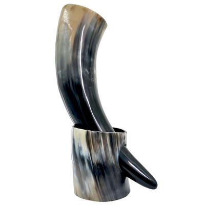 Handicrafts Home Real Viking Drinking Horn Mug with Stand Cu