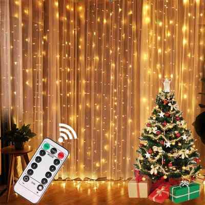 Christmas Lights Curtain Garland Merry Christmas Decorations