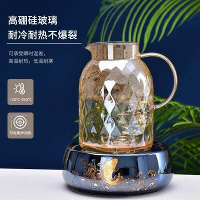 Diamond Texture Glass Teapot Set Hot Cold Water Water Jug.