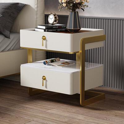 QHM008创意简约皮质床头柜储物柜小户型卧室迷你多层床边柜收纳小