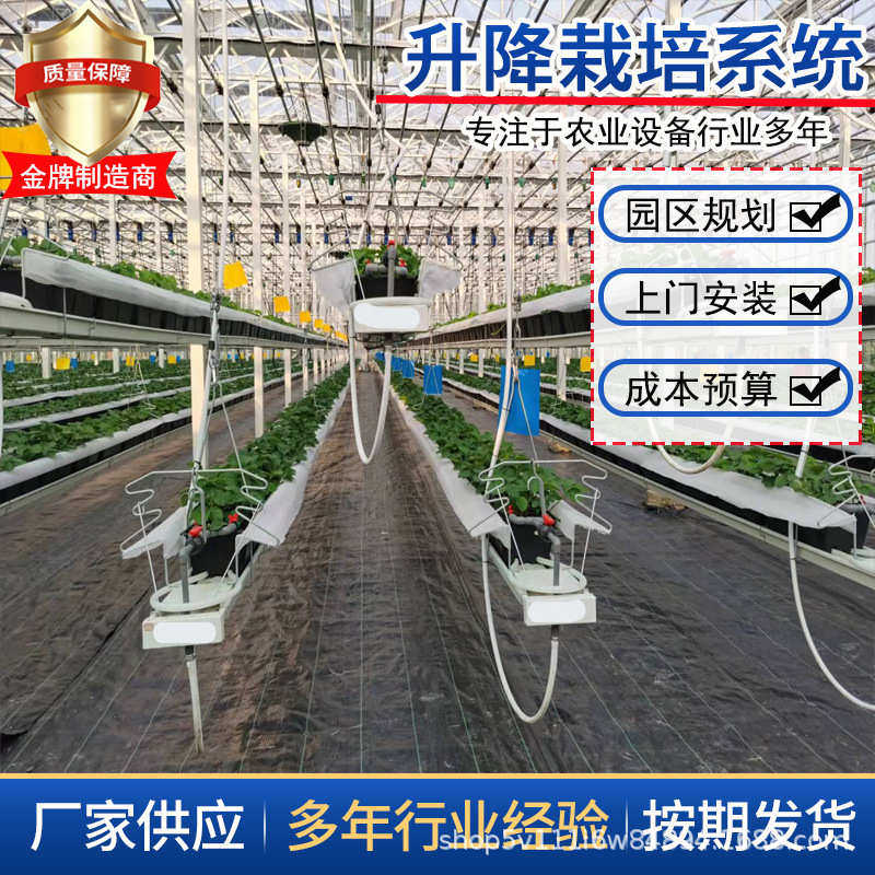 空中草莓可升降种植槽基质蔬菜栽培槽大棚蔬菜育苗立体升降种植箱