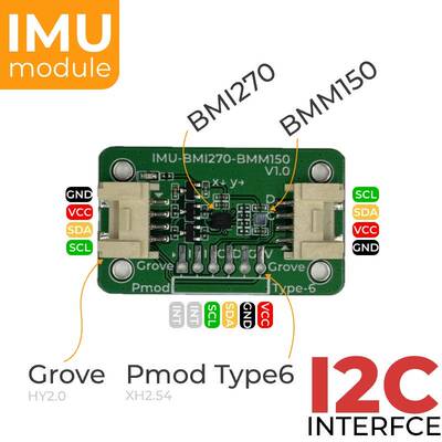 BMI270 BMM150 9DOF 9轴姿态 加速度陀螺仪指南针磁场传感器模块