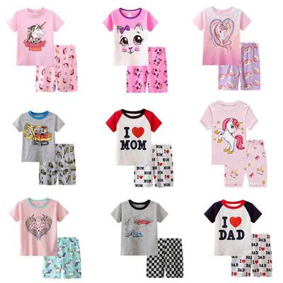2pcs Toddler Girls Comfortable Pajamas Outfit Cute Cartoon C