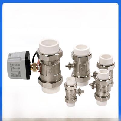 Ppr电动阀门220V24太阳能4分6分纯铜螺纹二通球阀微型电动水阀