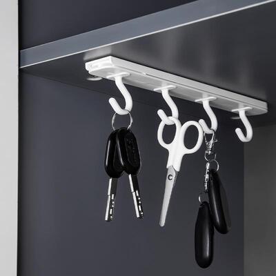 No-drill wall-mounted hanging rack with a pull-out design fo