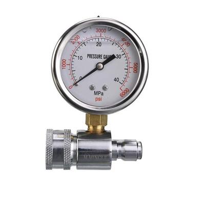 跨境高压清洗机洗车机压力表套件3/8快速连接6000psi