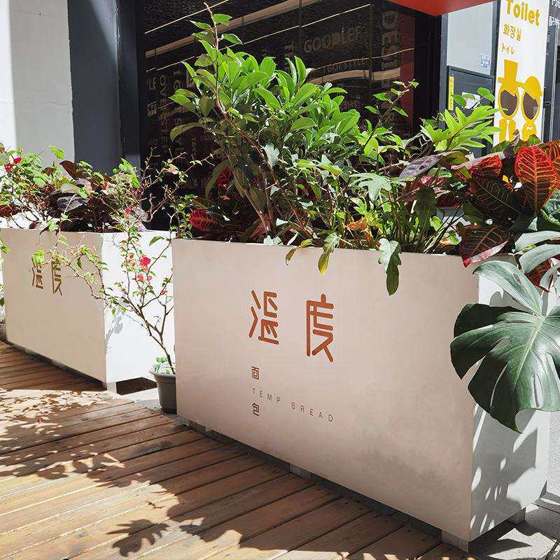 铁艺花箱盆长形花户外绿植方种植花槽售楼金部广场属花器341现代