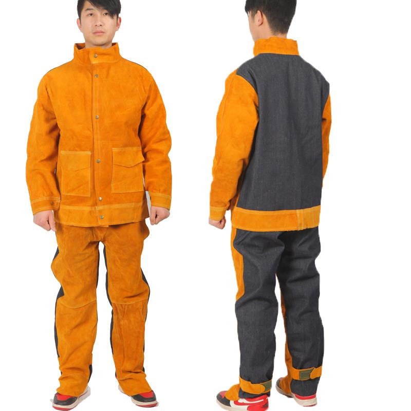 高档纯牛皮耐磨隔、防、烫、阻燃、氩弧服、焊工焊接防护服、全焊