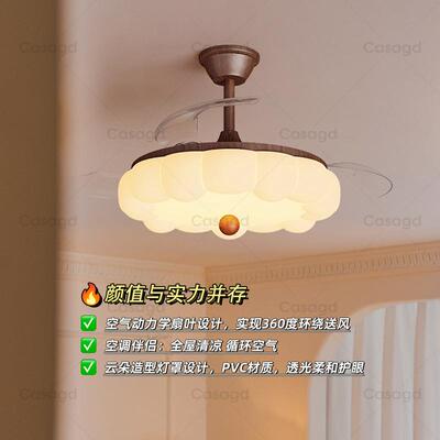卧隐灯形风扇静室音中古法式980油风2025新款餐厅吸顶吊扇灯casa