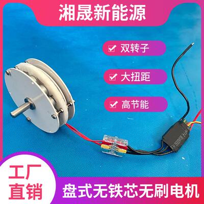 微型盘式大扭矩无铁心永磁无刷马达 高效率 双转子