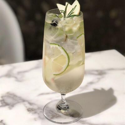 萌家买一赠一ins北欧格饮品杯cie高脚玻璃杯气泡水杯果汁包邮