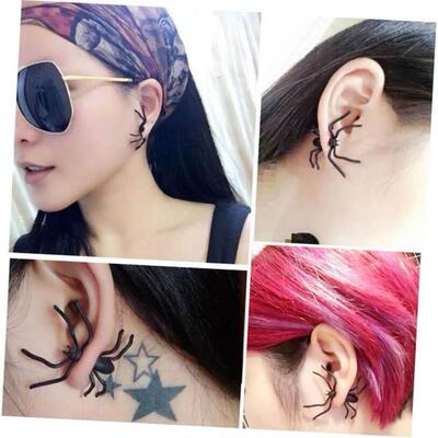 Halloween Decoration 1Piece 3D Creepy Black Spider Ear