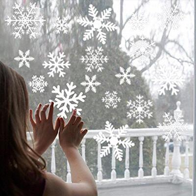 Christmas snowflake stickers Electrostatic glass stickers