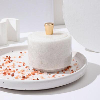 北欧ins调料罐大理石盐罐轻奢厨房餐厅用品盐糖储存罐创意味精罐