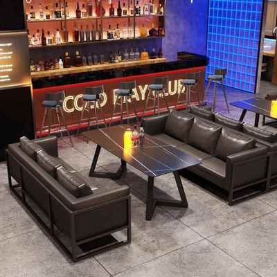 工业风酒吧卡座沙发咖啡西餐厅清吧音乐餐吧小酒馆餐桌椅组合商用