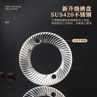 凌不动刀01磨9电动磨豆机平刀盘60MM锈钢刀片盘配件0NZW18磨盘