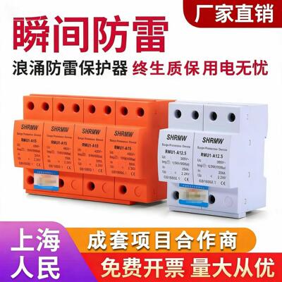 T1上海人民一级浪涌防雷保护器SPD 3P+N冲击实验50KA25ka15ka电涌