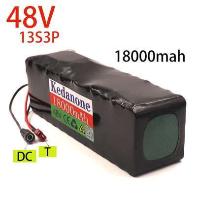 13S3P 48V锂离子电池组用于 54.6v电动自行车滑板车带BMS +充电器