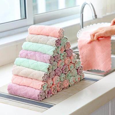 3pcs/set wash towel dish wipe kitchen cleaning cloth cotton