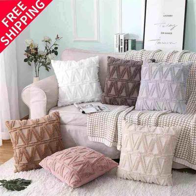 cushion cover pillow case cussion case PV绒菱形毛绒枕头枕套
