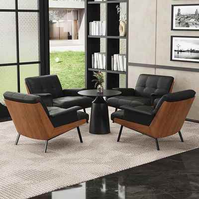 DAIKI扶手单人沙发椅酒店商业口腔前台会客休闲洽谈接待桌椅组合