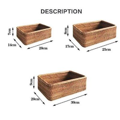 Manual Rattan Wicker Bucket Tableware Picnic Fruit Snack