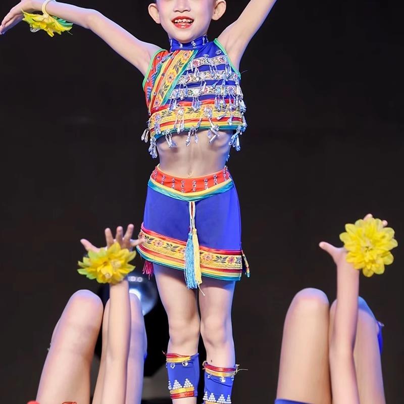 正品河小式表儿童表演服装,,小花腰演服装傣族舞蹈表演,少数民
