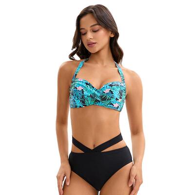 Bikini swimsuit women's backless triangular steel support