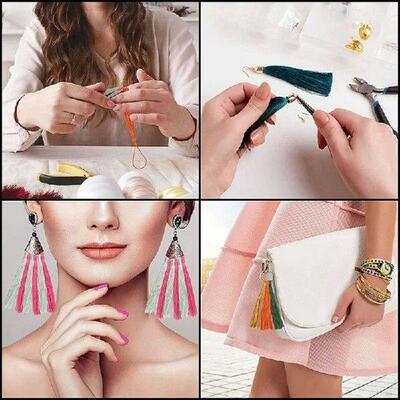 300Pcs/Lot Tassel Silk Fringe Silky Floss Bookmark Tassels