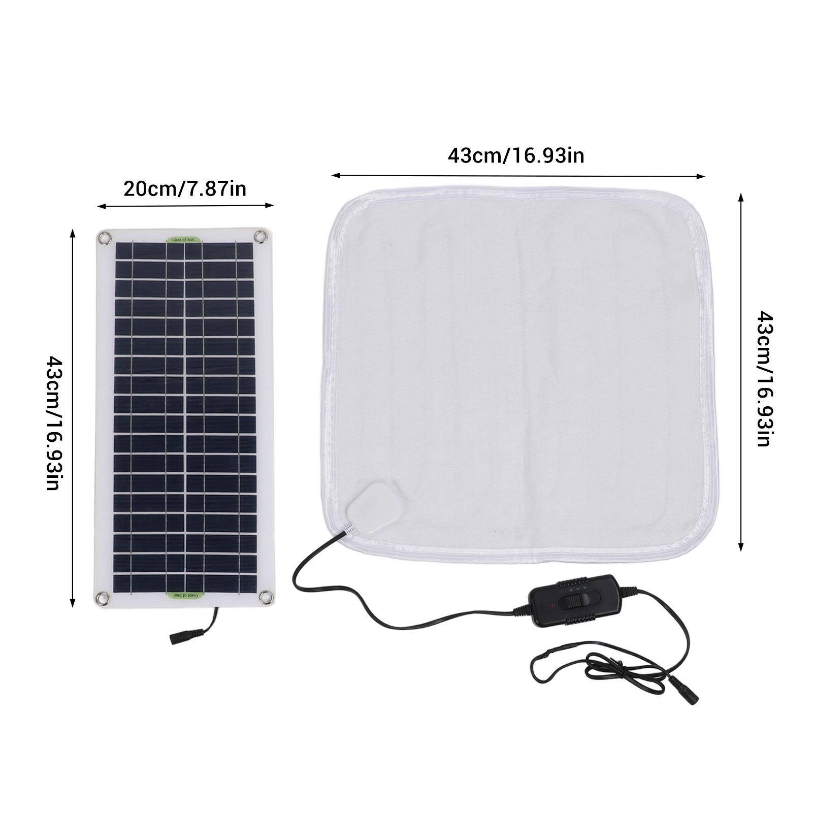 单多晶硅太阳能板电热毯12V50W宠物加热垫汽车化冰器取暖器私模款
