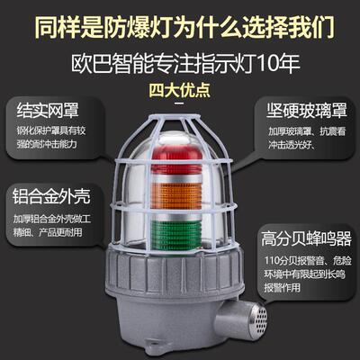 防爆声光报警器警示灯BBJ-gR BBJ-gB BBJ-zY BBJ-zG AC220 IP66