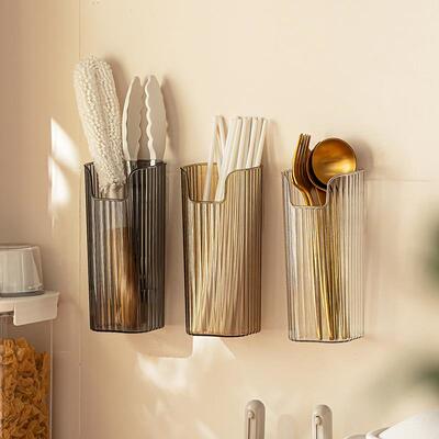 Nacuan Wall-Mounted Transparent Chopstick Holder No-Drill Ki