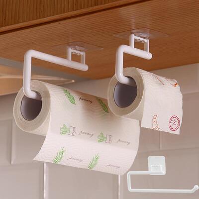 Kitchen Paper Towel Holder, Wall-Mounted Storage Rack for Ca