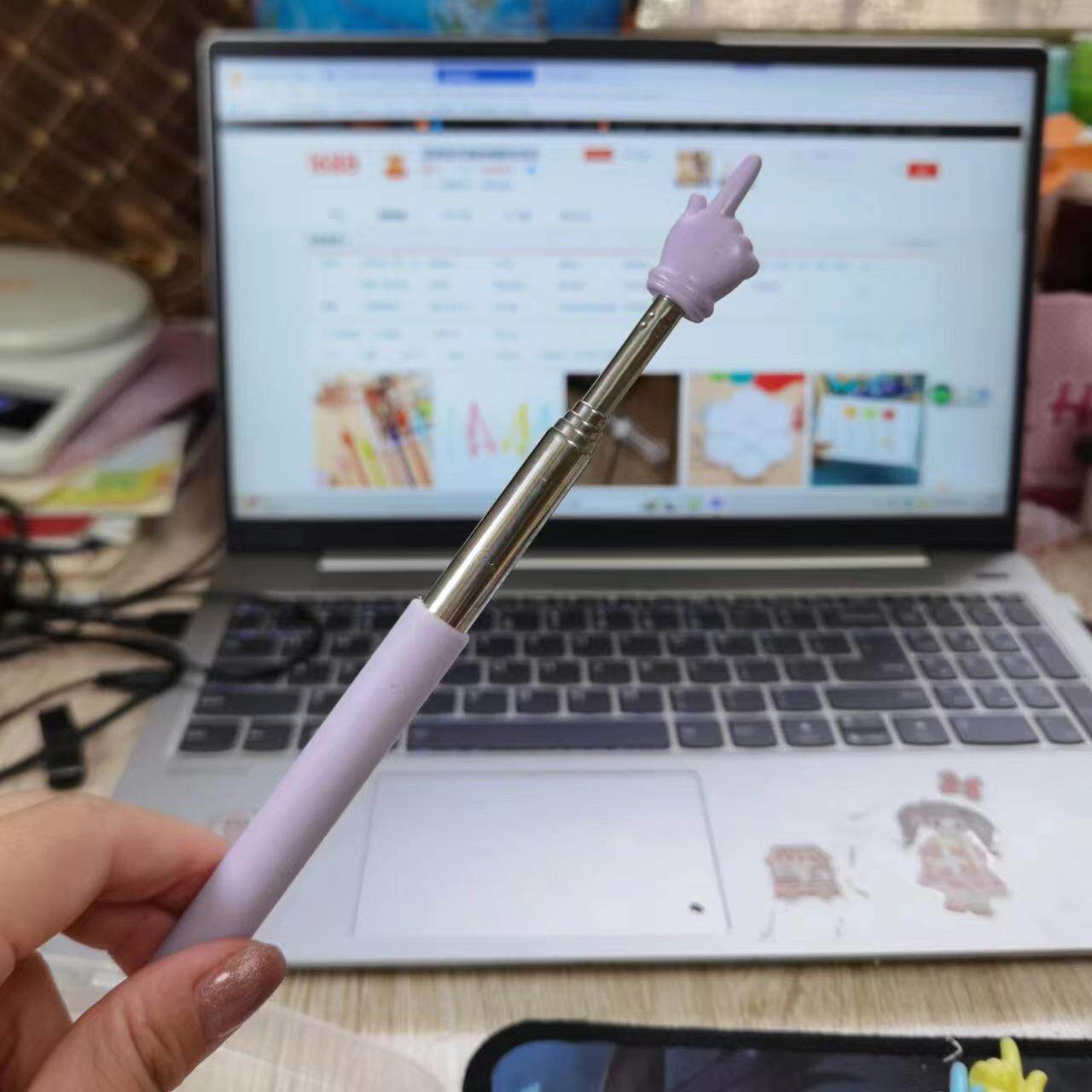 马卡龙指读棒可伸缩手指教棒教鞭手指棒指挥棒早教用教学指