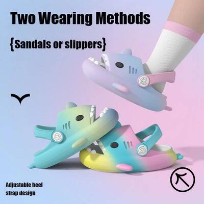 Pallene Lovely Kids Shark Slippers Fashion Baby Cartoon Slip
