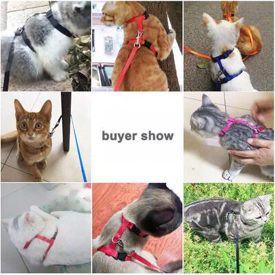 Adjustable Cat Harness Nylon Strap Collar with Leash Escape