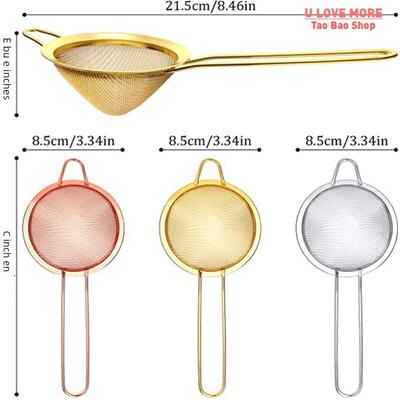 Cocktail Strainer Stainless Steel Tea Strainers Conical Food