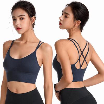 Cotton Sports Bras Women Push Up Solid Sports Bra Jogging Gy