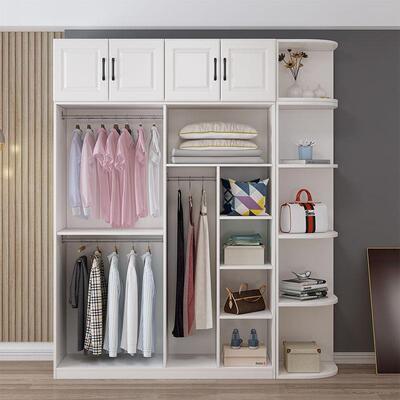 衣安OXF柜家用卧室高立柜用家庭装欧式实木简易四门家衣柜开门式