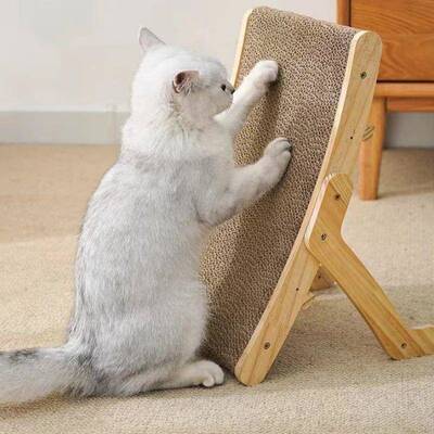 Wooden Cat Scratcher Scraper Detachable Lounge Bed 3 In 1 Sc