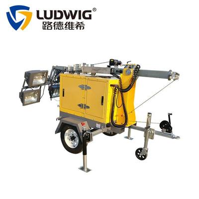 拖车式手摇杆移动照明车灯塔户外施工救援抢险救灾柴油风冷发电机