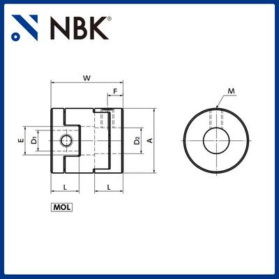NBK MOL-C挠性联轴器十字滑块型 定位螺丝固定型 夹紧型 厂家直供