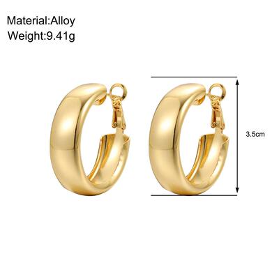 circular earrings cool cool style gold earrings欧美圈圈耳环