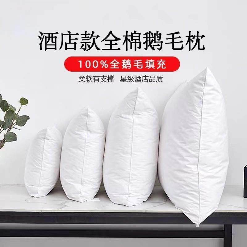 全棉方形羽毛靠垫抱枕内胆办公沙发腰靠背靠垫芯客厅鹅毛羽绒抱枕