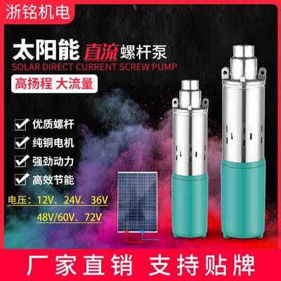 太阳能直流泵12v24v36v48v60v72v高扬程直流螺杆泵DCSOLARPUMP