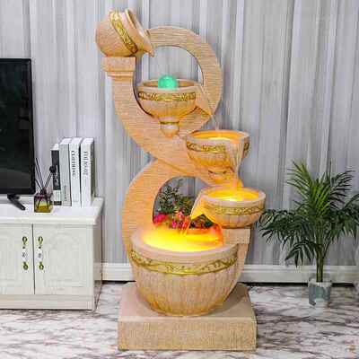 欧脂式流水摆件泉客树喷厅家居落地OYL摆件工艺品室内创意水景加