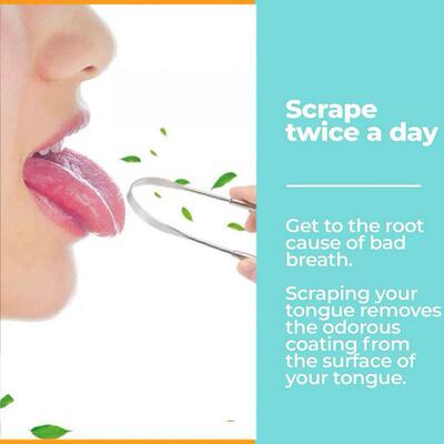 Stainless Steel Tongue Scraper Cleaner Fresh Breath Cleaning