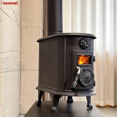 senmei真火壁炉燃木农村家用别野室内取暖铸铁炉烧木柴做饭小壁炉
