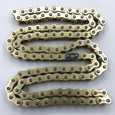 摩托车通用炼条428H加厚大炼条116节豪爵弯梁车金色加厚炼条A